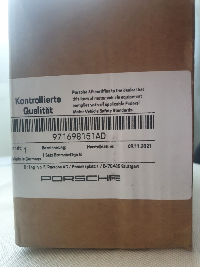 Klocki Porsche 971 698 151 AD 2 komplety | Warszawa | Kup teraz na ...