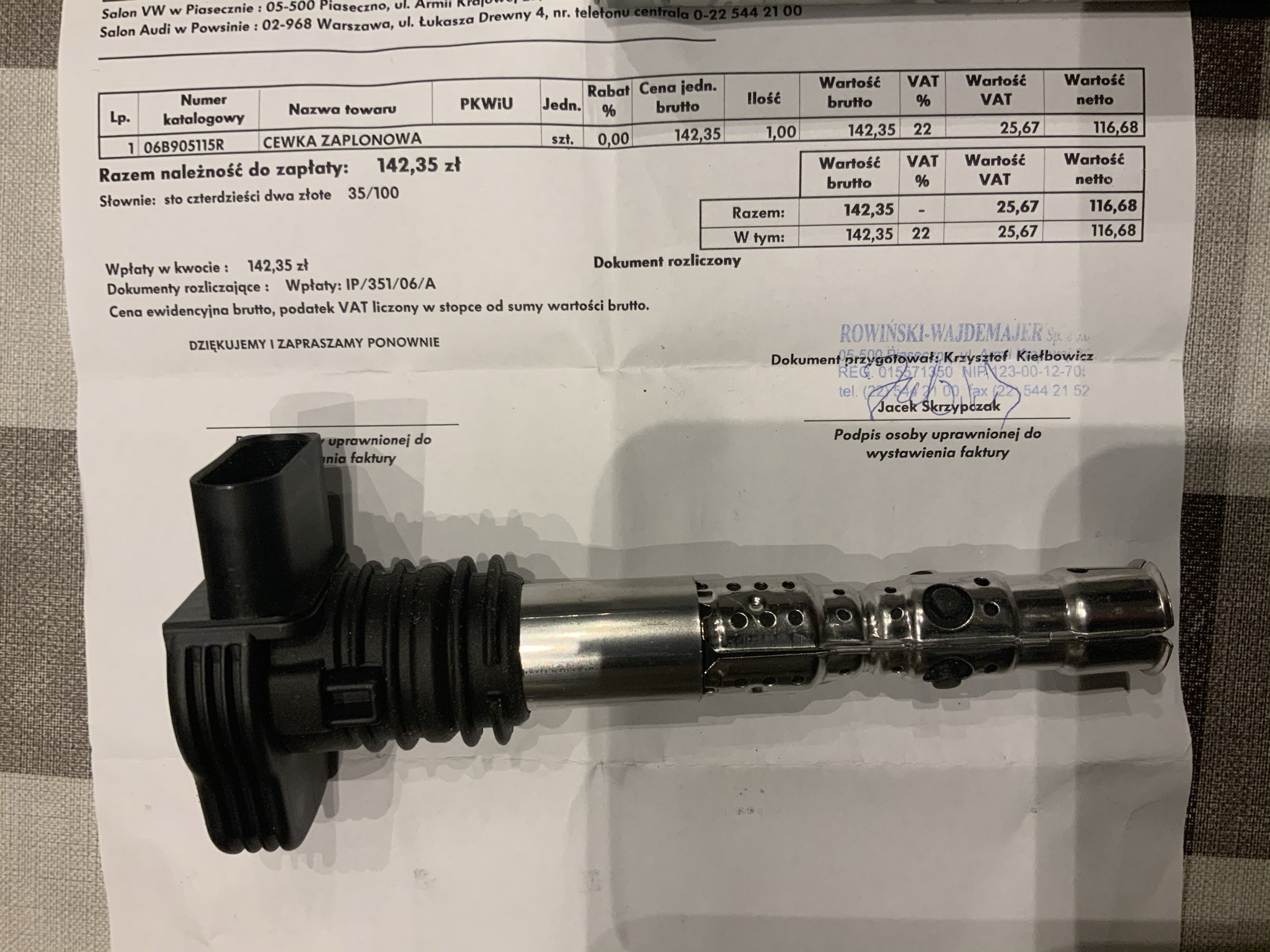 Nowa Cewka zapłonowa vw, audi, seat nr 06B 905 115 | Warszawa | Kup ...