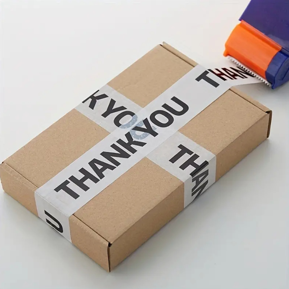 Taśma Thank You biała 100m DUŻA pakowanie paczek | Naprom | Kup teraz ...