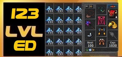 TIBIA 123 LVL ED DRUID NEFERA + 100cc GOLD + FULL EQ + MOUNT OUTFITS ...