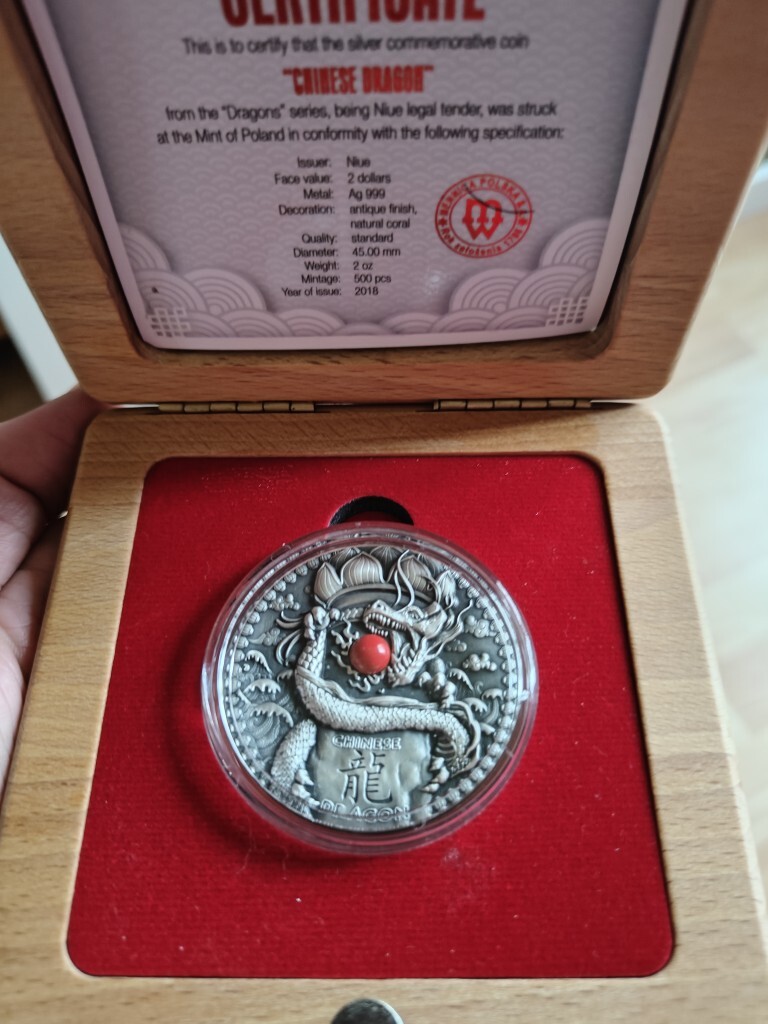 Srebrna moneta Smok 2oz | pulawy | Kup teraz na Allegro Lokalnie