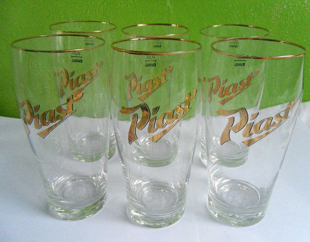 6 szklanek na piwo Piast | Piotrków Trybunalski | Ogłoszenie na Allegro ...