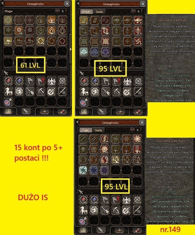 Metin2 Polska Wojownik Body 95 / Smok Szaman Buff 95 BM 61 DAGgER 64 ...