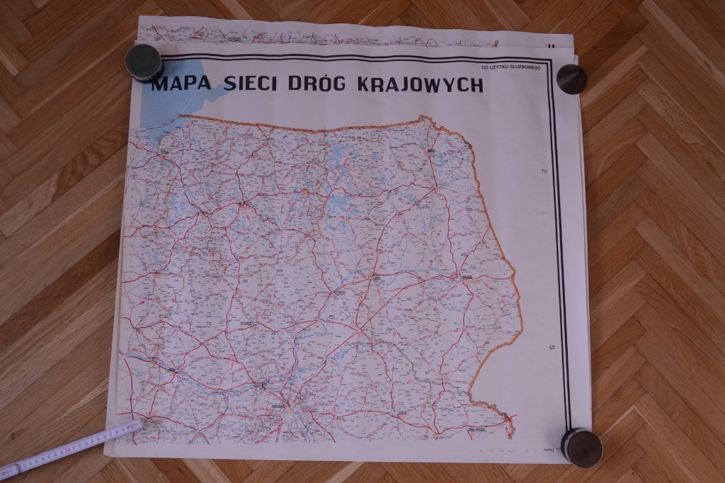 Mapa sieci dróg krajowych 1989 PRL | Białystok | Kup teraz na Allegro ...
