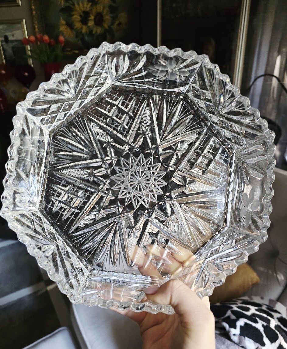 Kryształowa misa owocarka miska prl retro kryształy retro vintage ...