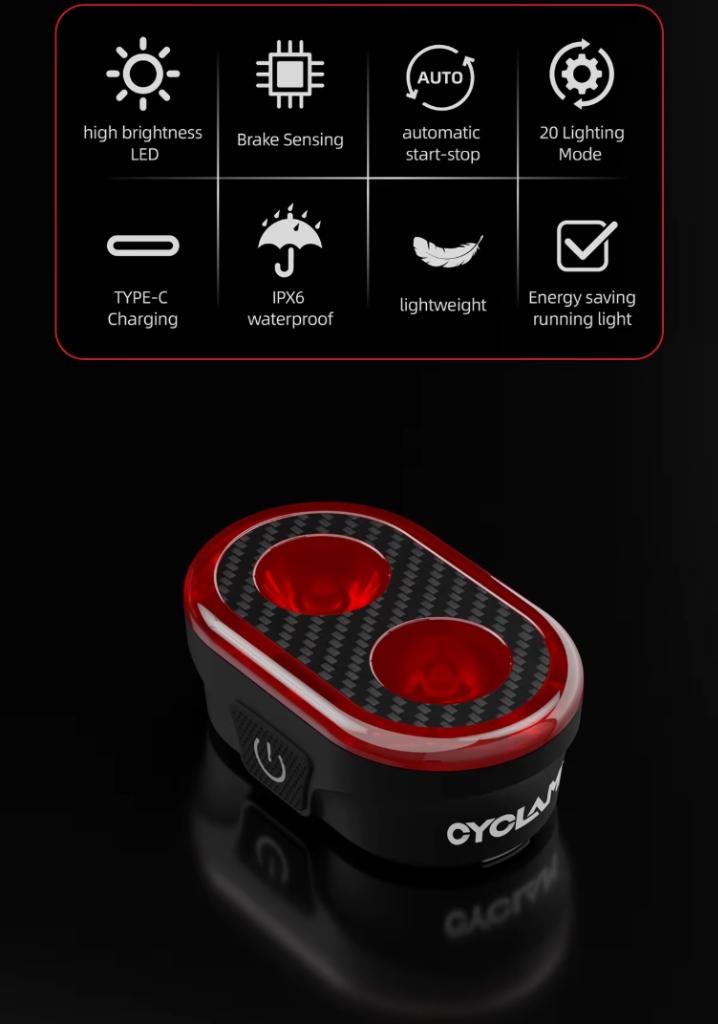 Tylna Rowerowa Lampka Cyclami CY200 z funkcją STOP | Osielsko | Kup ...