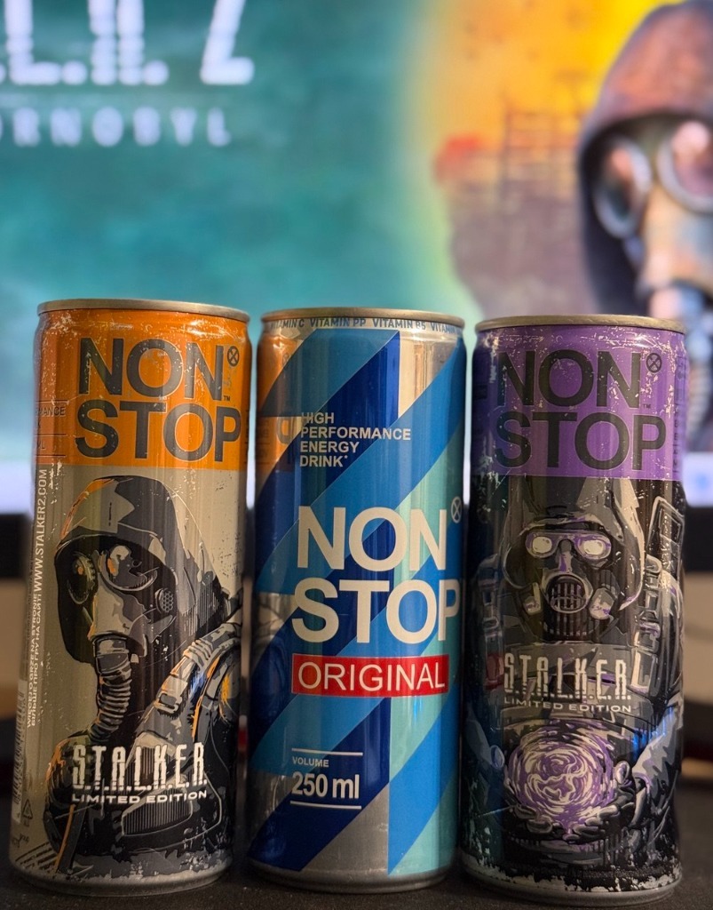 Stalker 2 Non Stop Set of 3 FULL Cans Energy Drink Limited Edition ...