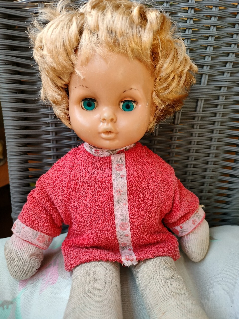 STARA LALKA PRL SYGN PEW WYPCHANA TROCINAMI | Czeladź | Kup teraz na ...