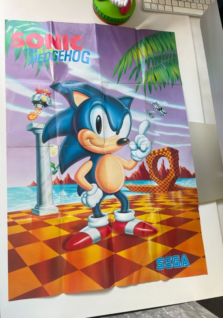 Sonic The Hedgehog Oryginalny Plakat - Sega Mega Drive / Genesis ...
