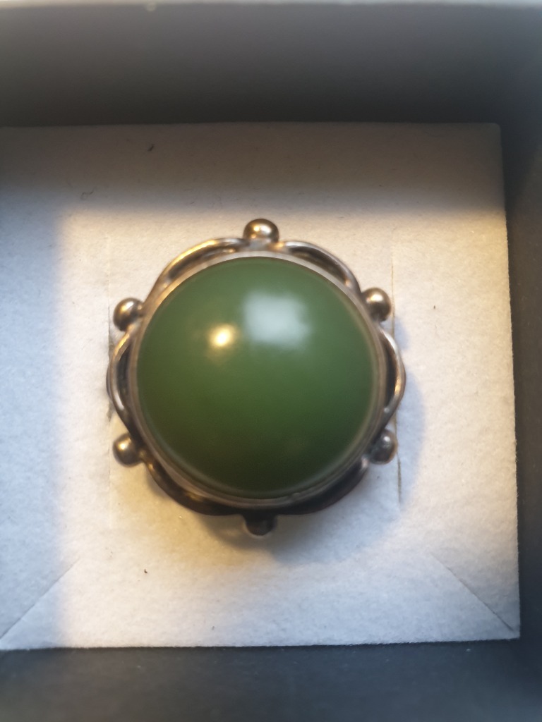 SREBRNY PIERŚCIONEK NEFRYT Warmet PRL | Katowice | Kup teraz na Allegro Lokalnie