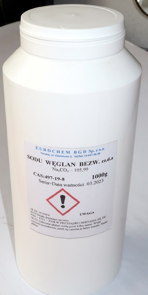 Węglan sodu bezw odczynnik fotograficzny cz d a 1 kg Eurochem | Wrocław ...