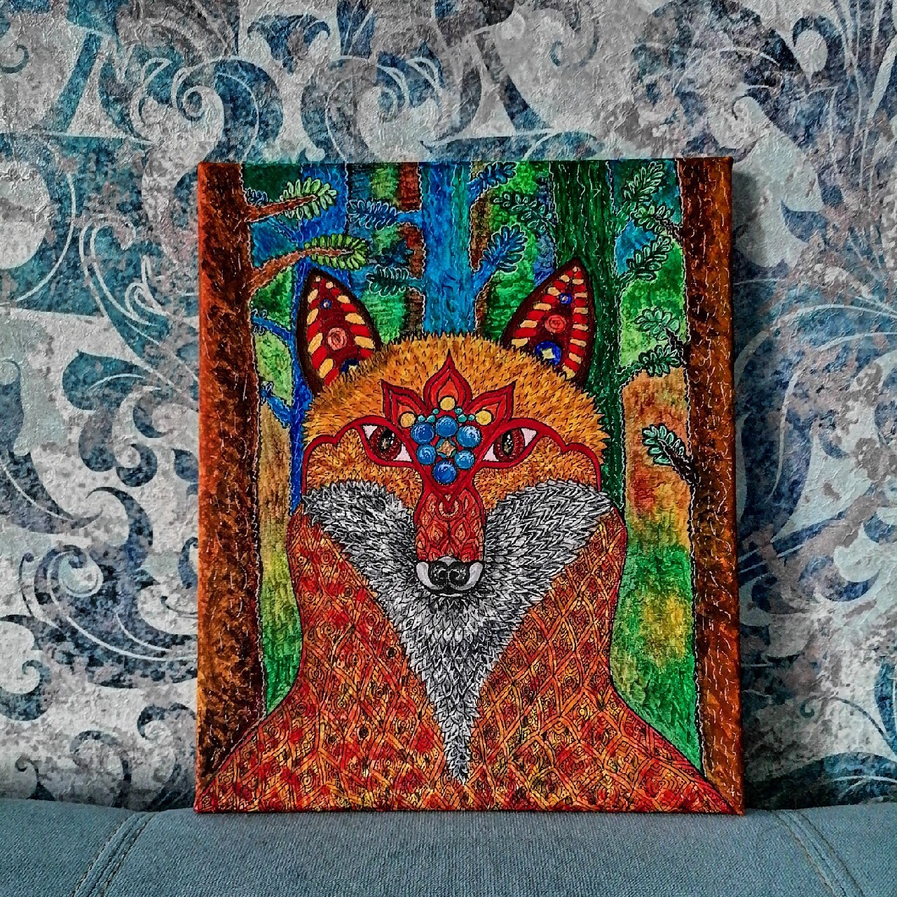 Ręcznie malowany obraz lisa | Kraków | Kup teraz na Allegro Lokalnie