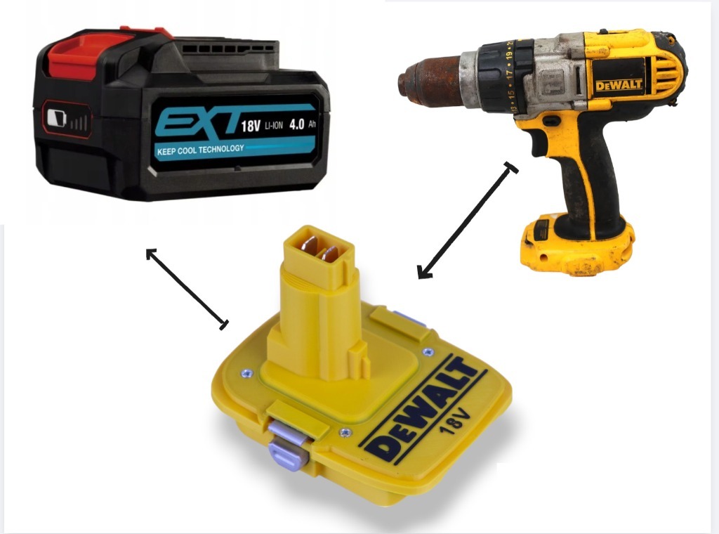 Adapter DeWALT 18V na baterię Erbauer EXT 18V | Wrocław | Kup teraz na ...
