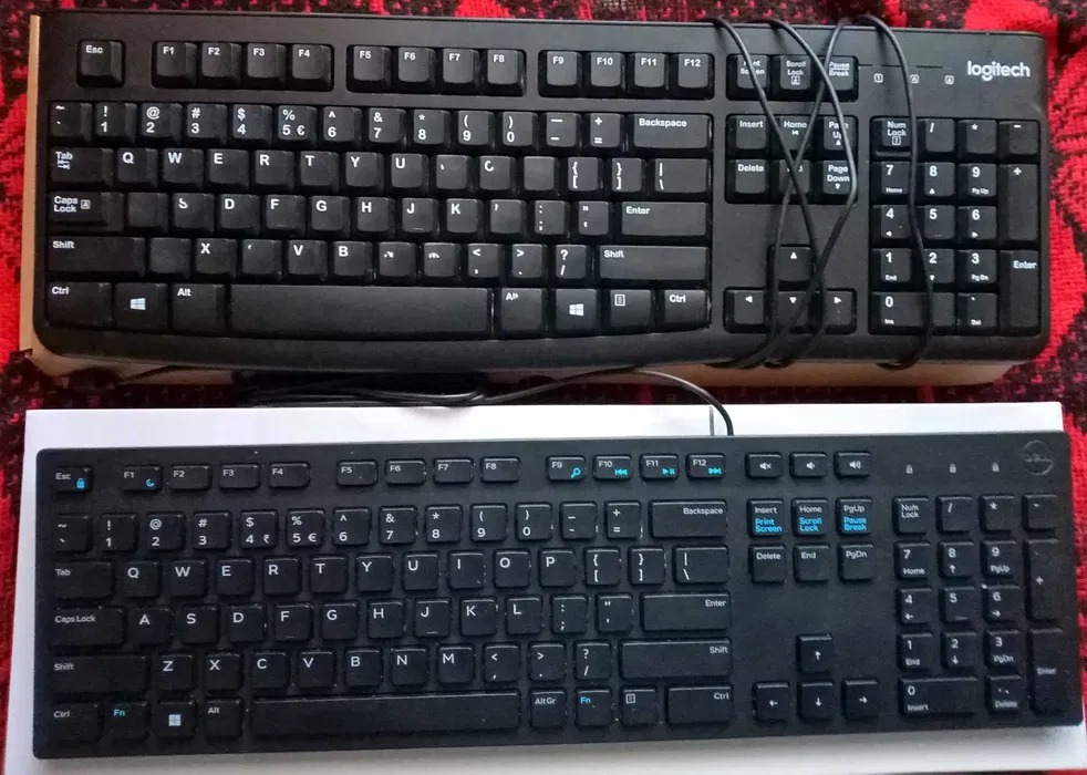 Klawiatura Logitech K120 + Dell KB216 + mysz Logitech B100 + RPHF100 ...