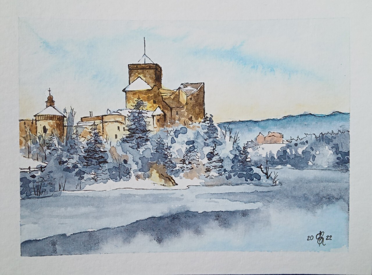 Akwarela zamek w Niedzicy | Warszawa | Kup teraz na Allegro Lokalnie