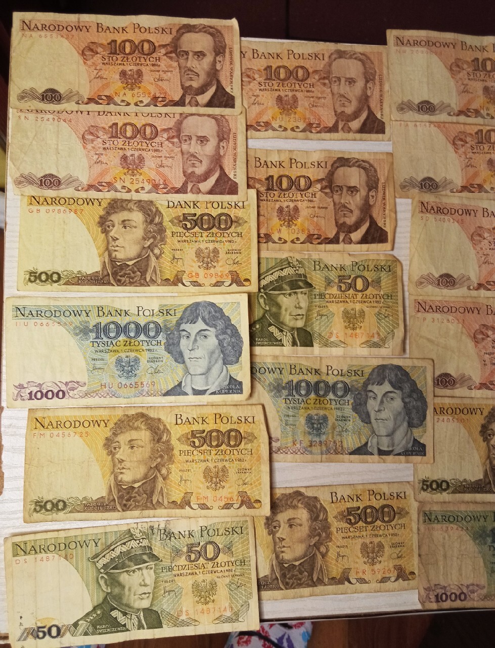 Stare Banknoty PL. 100zł 500zl 1000zł 50zł 17szt | Rzuchów | Kup teraz ...
