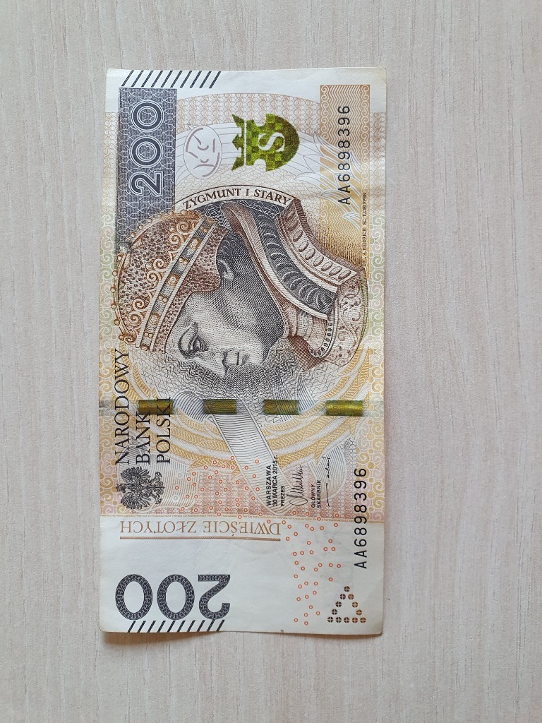 Banknot 200zł seria BP4444469 | Wrocław | Kup teraz na Allegro Lokalnie