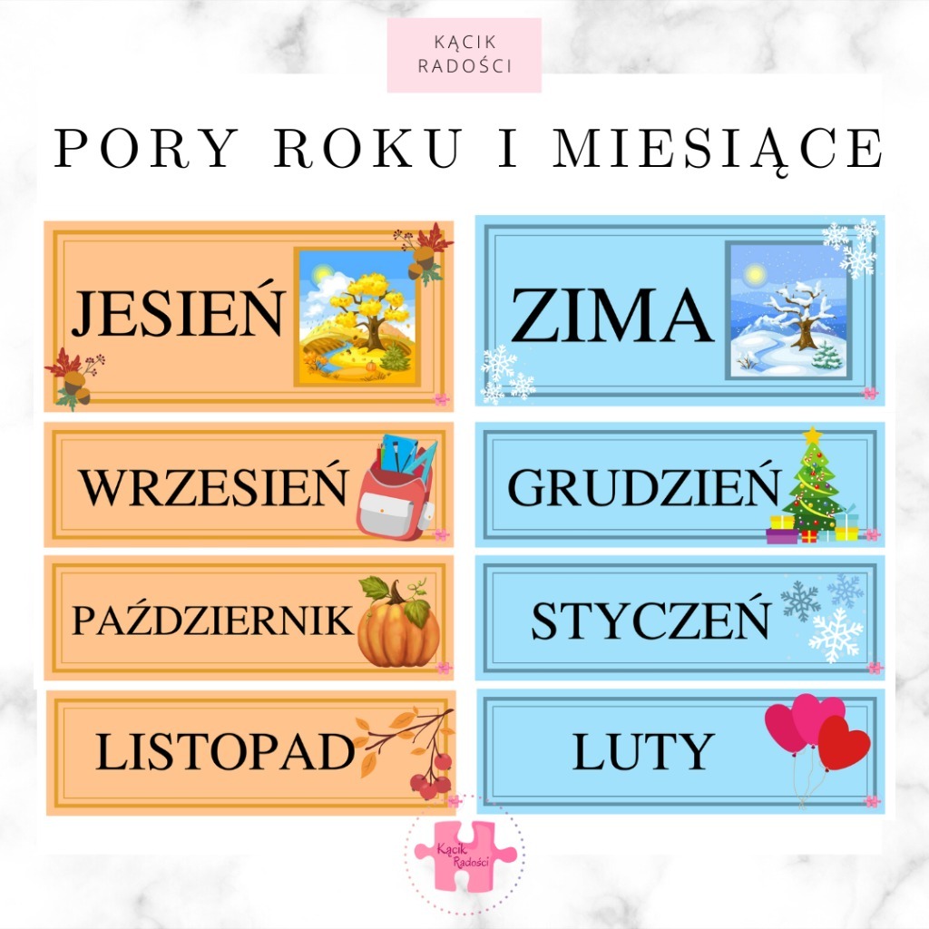 Pory roku, miesiące-Pomoce dydaktyczne-Przedszkole | Wrocław | Kup ...