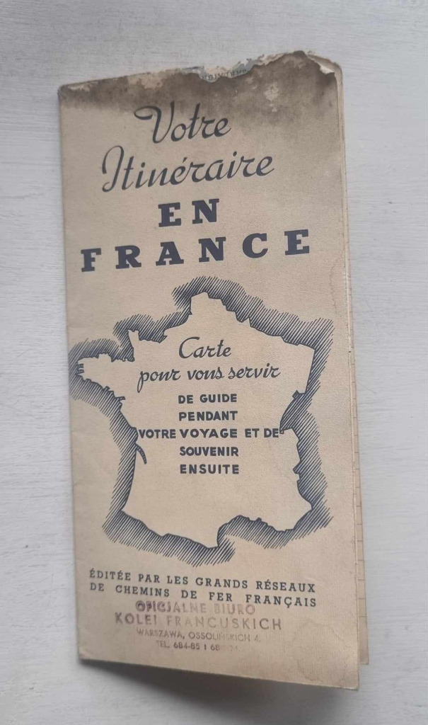 TOURIST GUIDE MAP FRANCE 1936 | Kraków | Kup teraz na Allegro Lokalnie