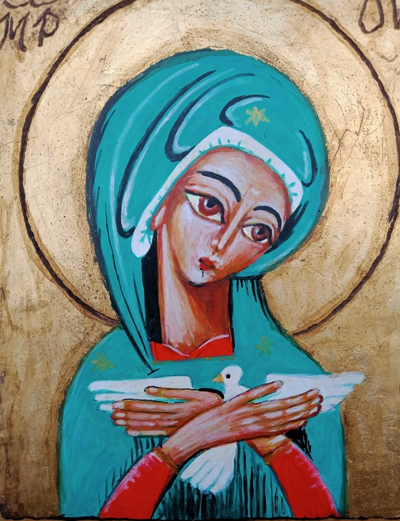 Ikona Matka Bosa z gołębicą Pneumatofora | Kraków | Kup teraz na ...