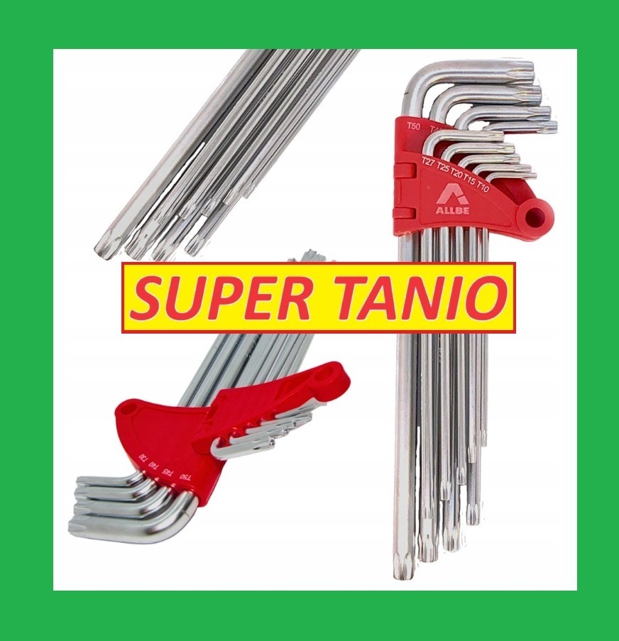 KLUCZE IMBUSOWE TORX DŁUGIE IMBUS T10T50 9szt | Poznań | Kup teraz na Allegro Lokalnie