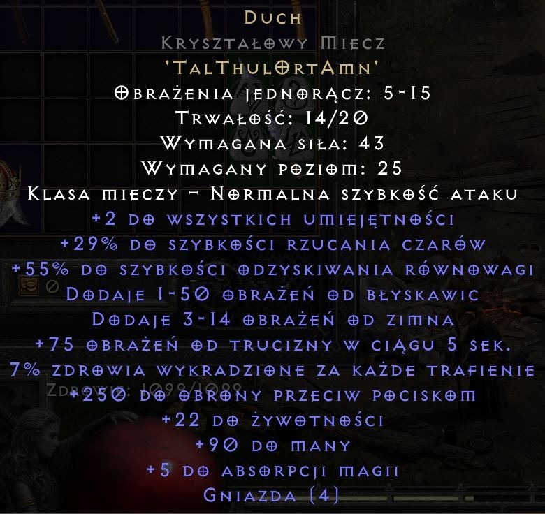 Duch Kryształowy Miecz D2R Spirit 29fcr | Białystok | Kup teraz na ...