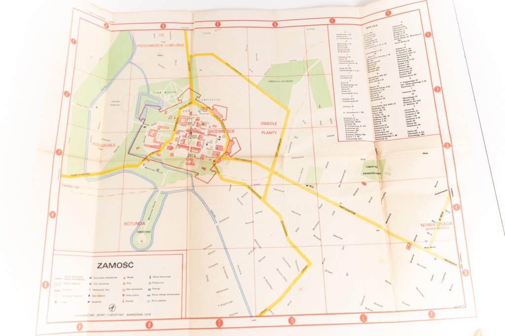 Mapa Zamość 1974 VINTAGE MAPA | Warka | Kup teraz na Allegro Lokalnie