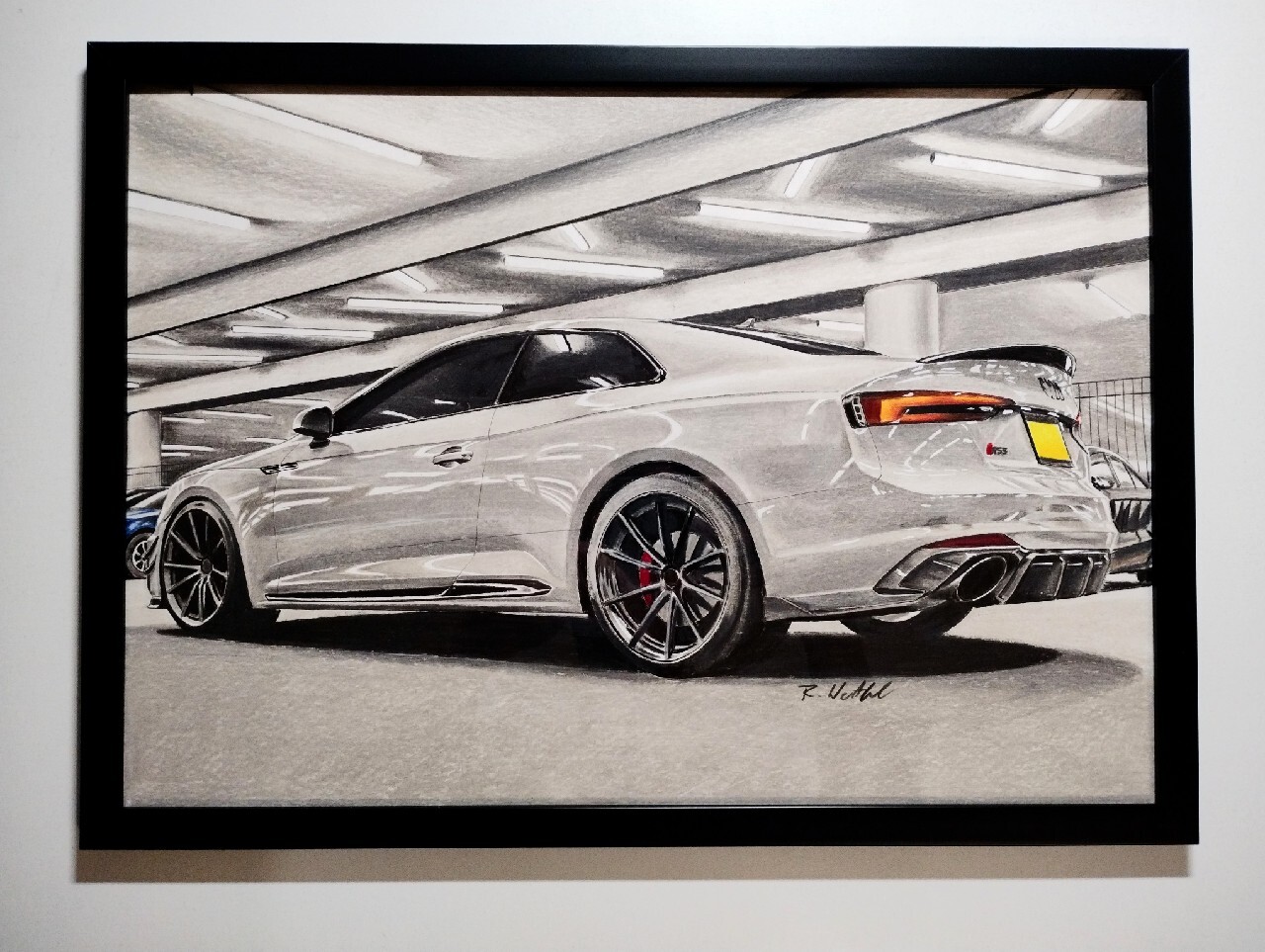 Audi RS5 plakat rysunek prezent A3 42x30 | Wągrowiec | Kup teraz na ...