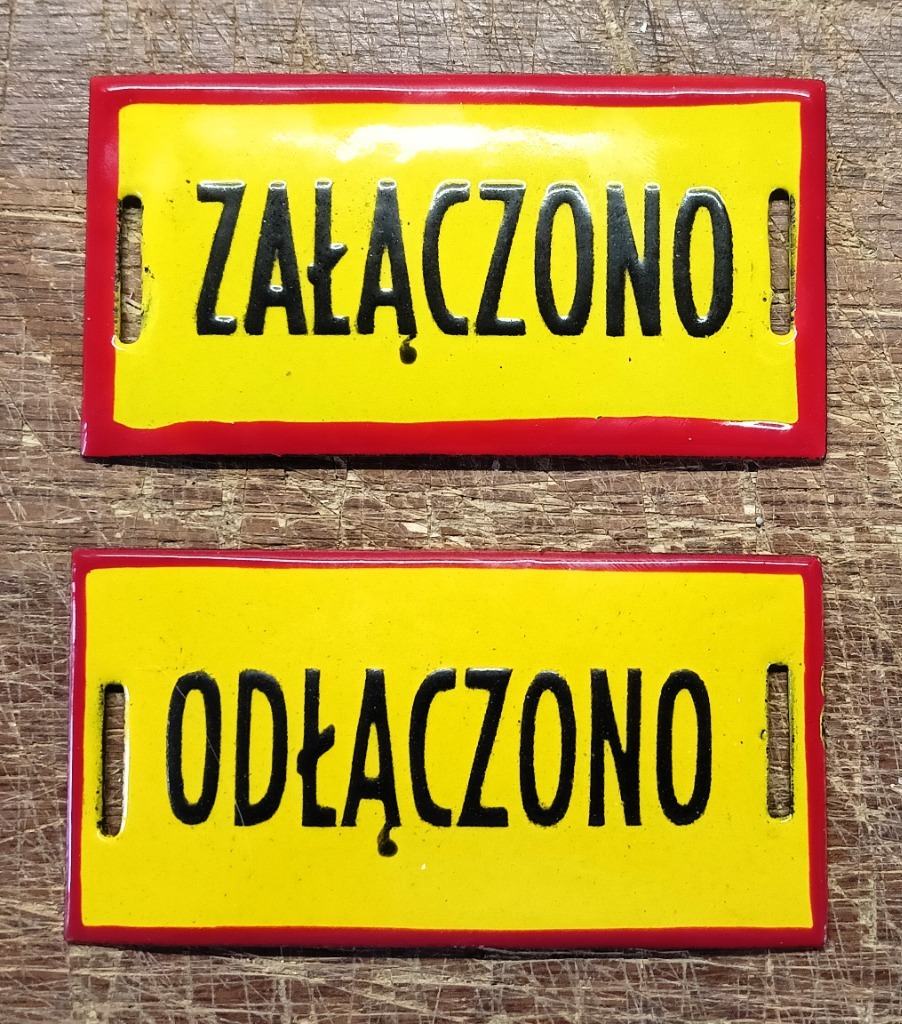 Szyld tablica tabliczka emaliowana Załączono Wyłączono PRL 121 ...