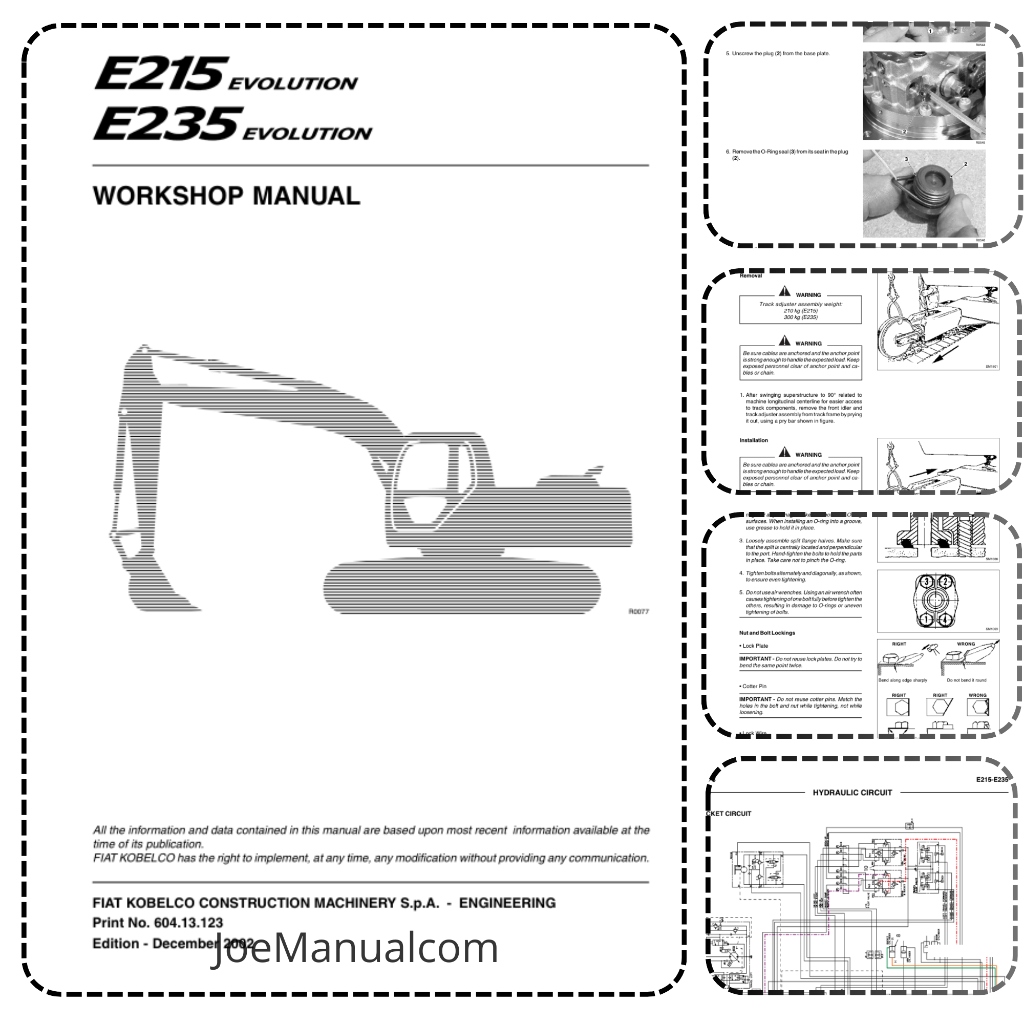 KOBELCO E215 E235 Excavator Workshop Manual Instrukcja serwisowa ...