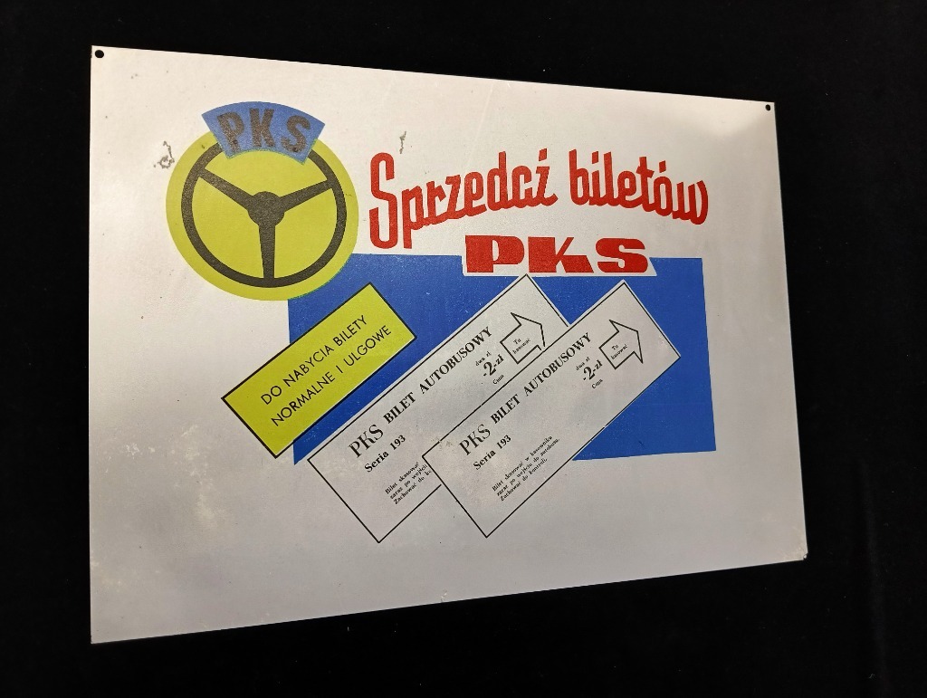 Szyld tablica tabliczka PRL PKS Bilet Sprzedaż | Ostroszowice | Kup ...
