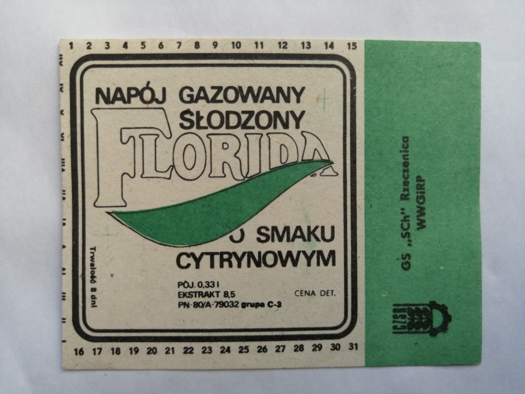 Etykieta napoje PRL 9 | Chojnice | Kup teraz na Allegro Lokalnie