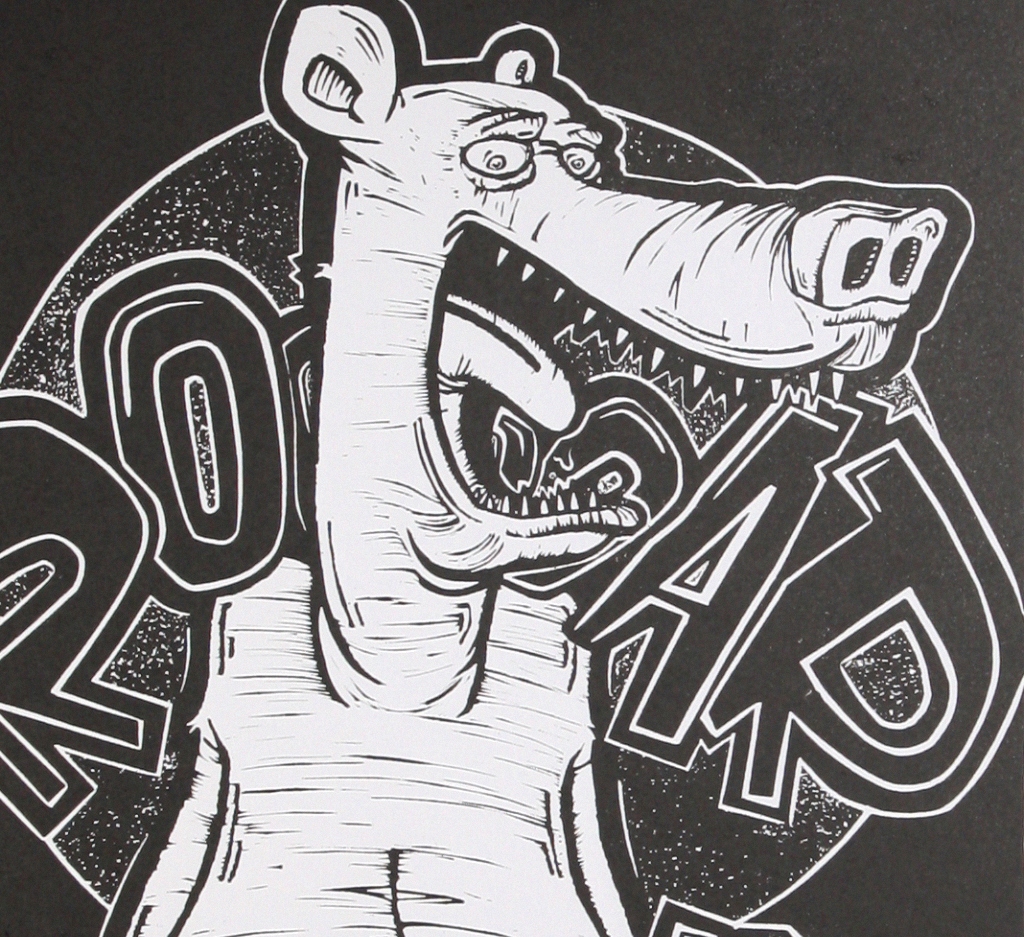 Grafika - Linoryt - Odbitka "Roar!" | Częstochowa | Kup teraz na ...