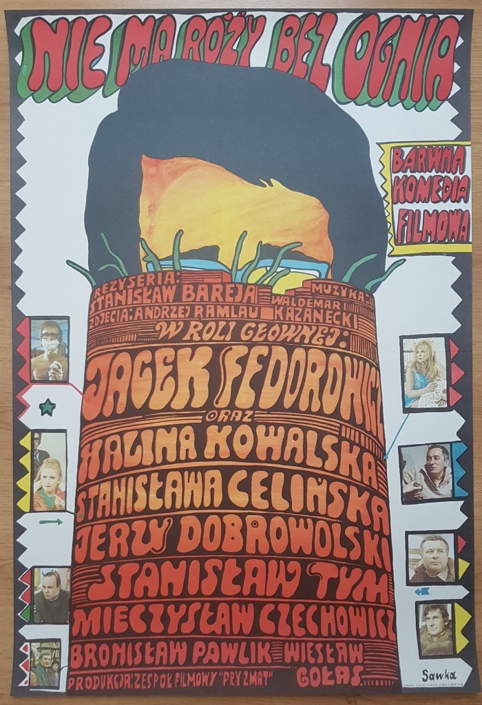 NIE MA RÓŻY BEZ OGNIA oryginalny plakat filmowy 74 | Warszawa ...