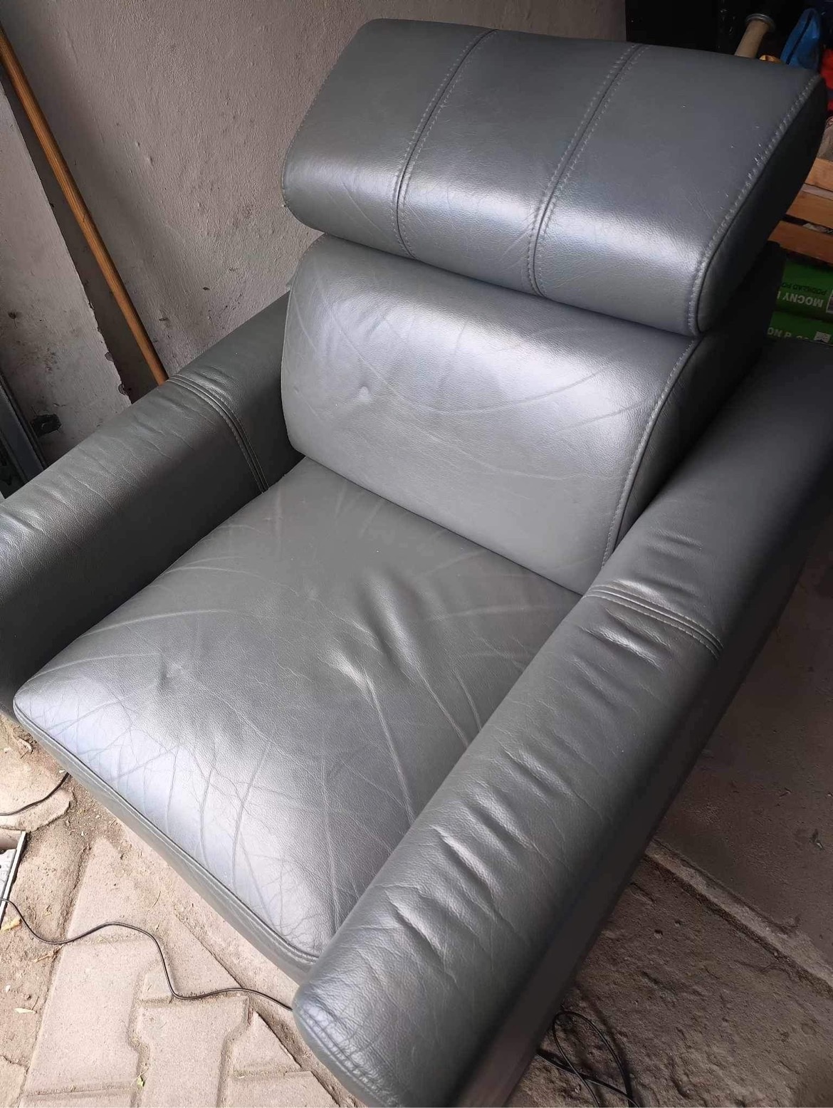 Rozkładany fotel skórzany | Wrocław | Kup teraz na Allegro Lokalnie