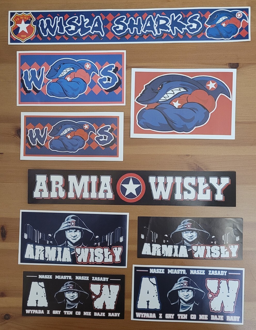 Vlepki Wisła Kraków, Sharks i Armia Wisły, 9 szt. | Mińsk Mazowiecki ...