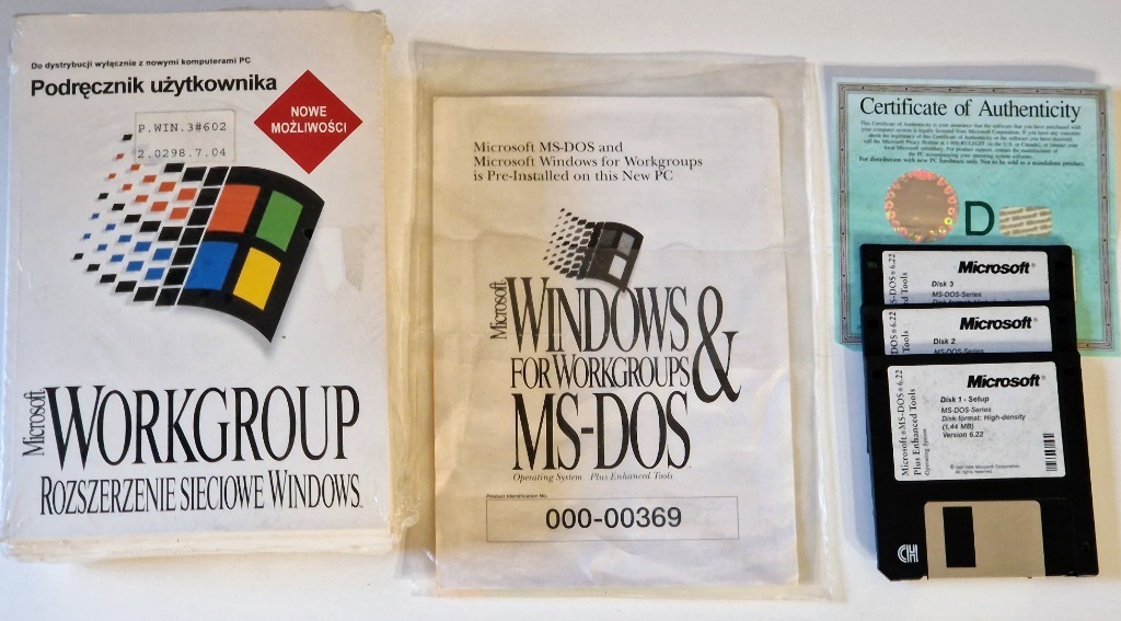 RETRO PC DOS 6 22 Windows 3 11 for Worgroups PL nierozpakowany 2 ...