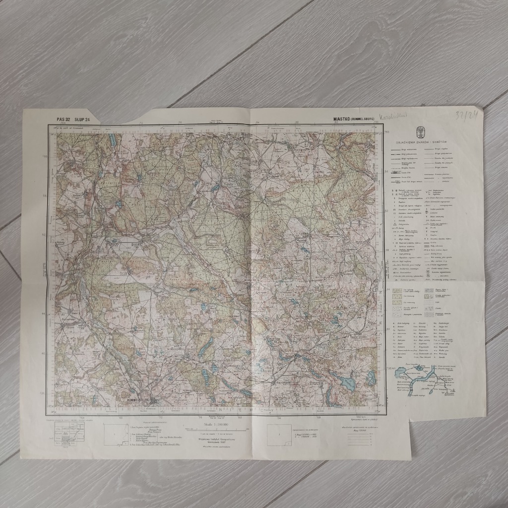 Mapa WIG 1937 Miastko k Słupsk Koszalin | Gdańsk | Ogłoszenie na ...