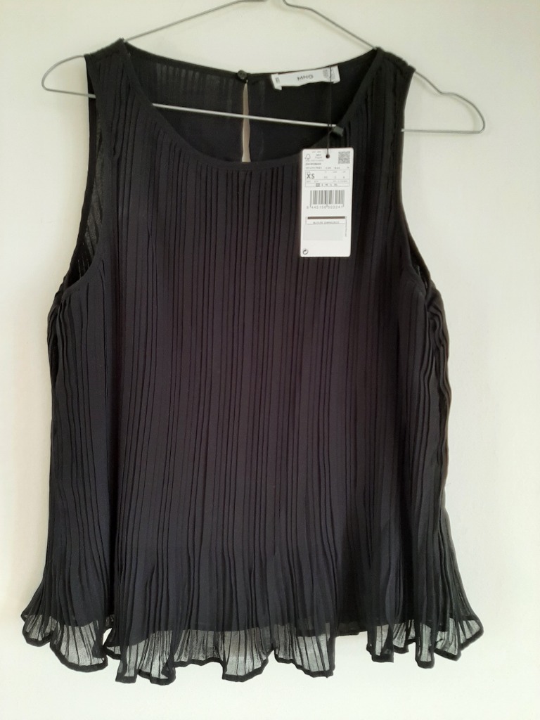 Plisowany czarny top Mango | Warszawa | Kup teraz na Allegro Lokalnie