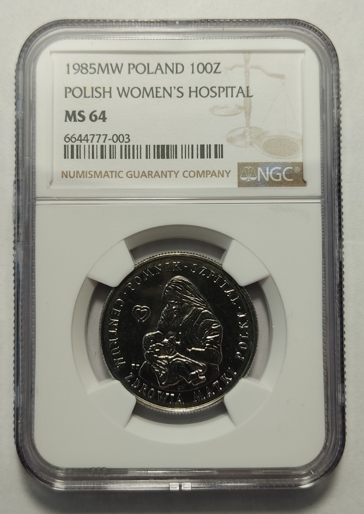 100 zł 1985 szpital NGC MS64 max nota grading | Lublin | Kup teraz na ...
