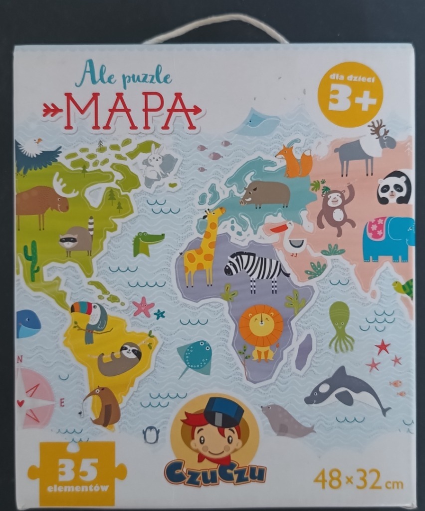 Ale puzzle Mapa świata Czu Czu 35 elementów | Wrocław | Kup teraz na ...