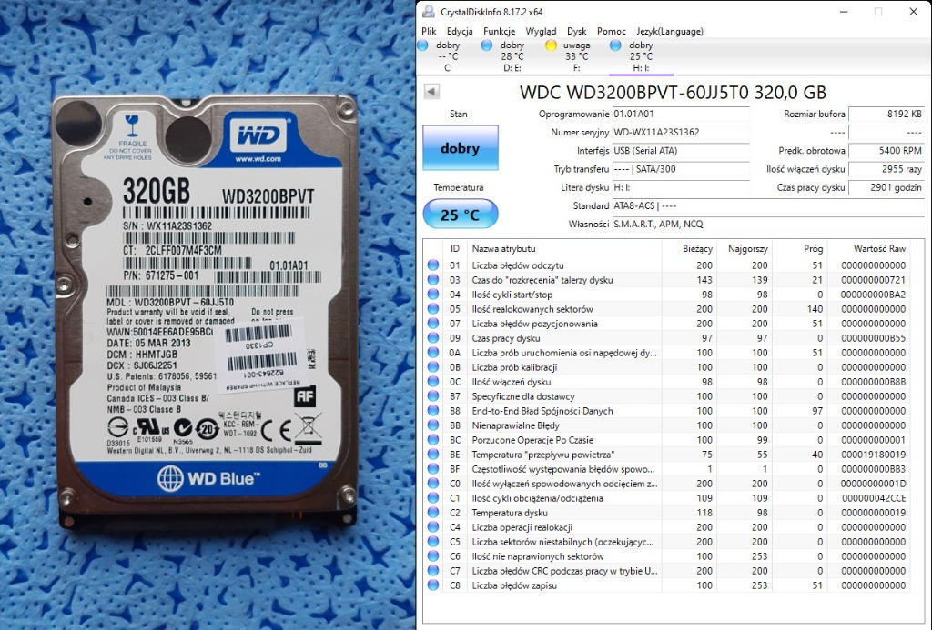 WDC 320GB (WD3200BPVT-60JJ5T0) | Katowice | Kup teraz na Allegro Lokalnie