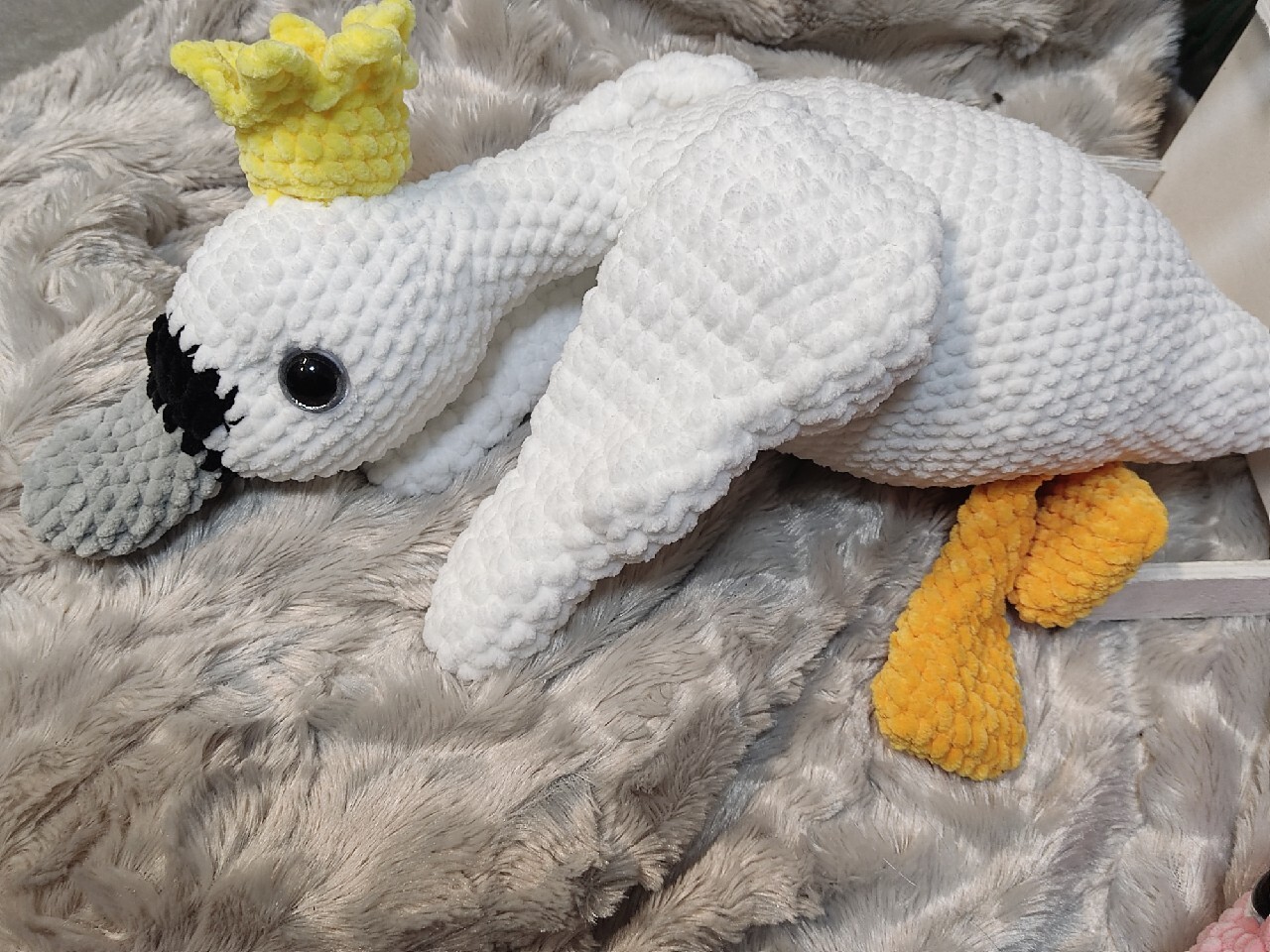 Łabędź szydełkowmaskotka prezent 35cm | Lubania | Kup teraz na Allegro ...