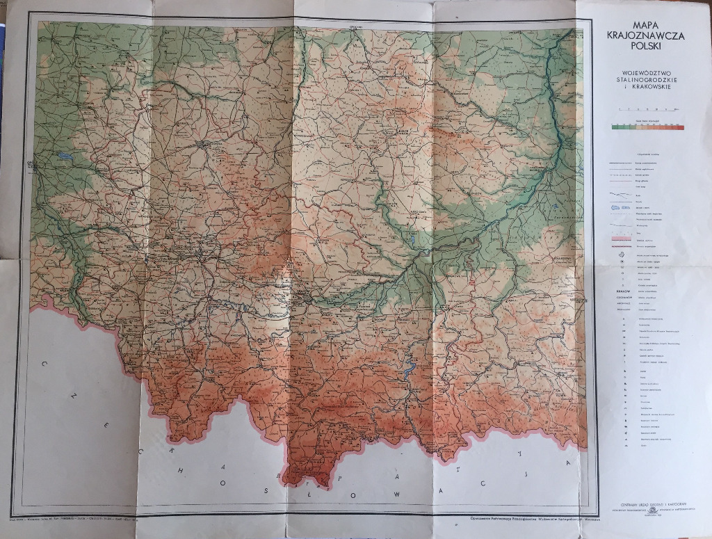 Mapa wojew. Stalinogrodzkiego Stalinogród 1955 | Bedoń-Wieś | Kup teraz ...