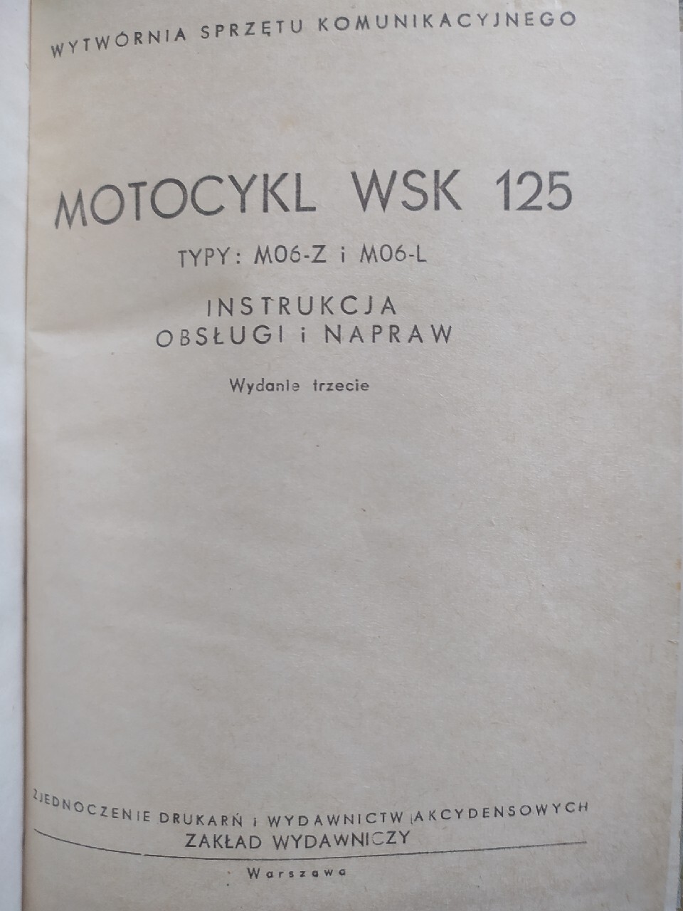 INSTRUKCJA OBSŁUGI I NAPRAW, MOTOCYKL WSK 125. | Kielce | Kup teraz na Allegro Lokalnie