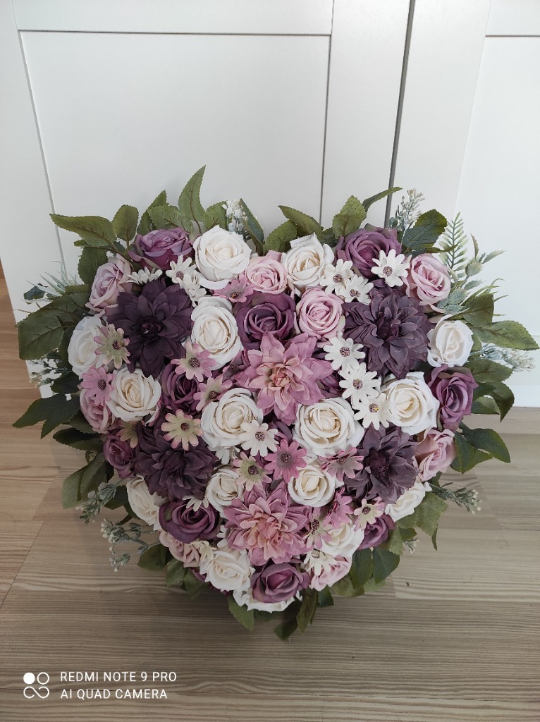 SERCE na grób kompozycja kwiaty sztuczne premium | Malbork | Kup teraz ...