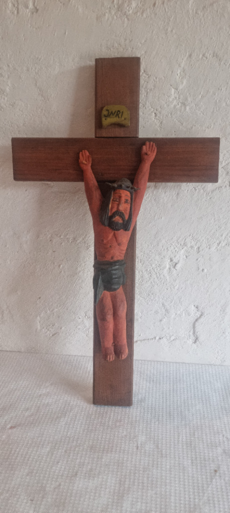 Rzeźba ludowa Krucyfiks Marian PORADA 56 cm sygna 1993 | Bielsko-Biała ...