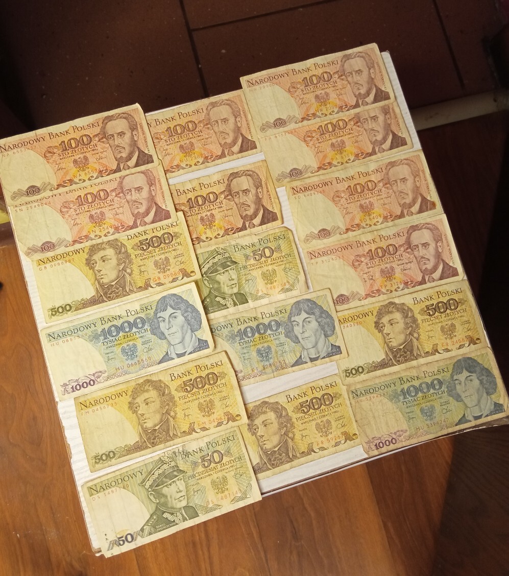 Stare Banknoty PL. 100zł 500zl 1000zł 50zł 17szt | Rzuchów | Kup teraz ...