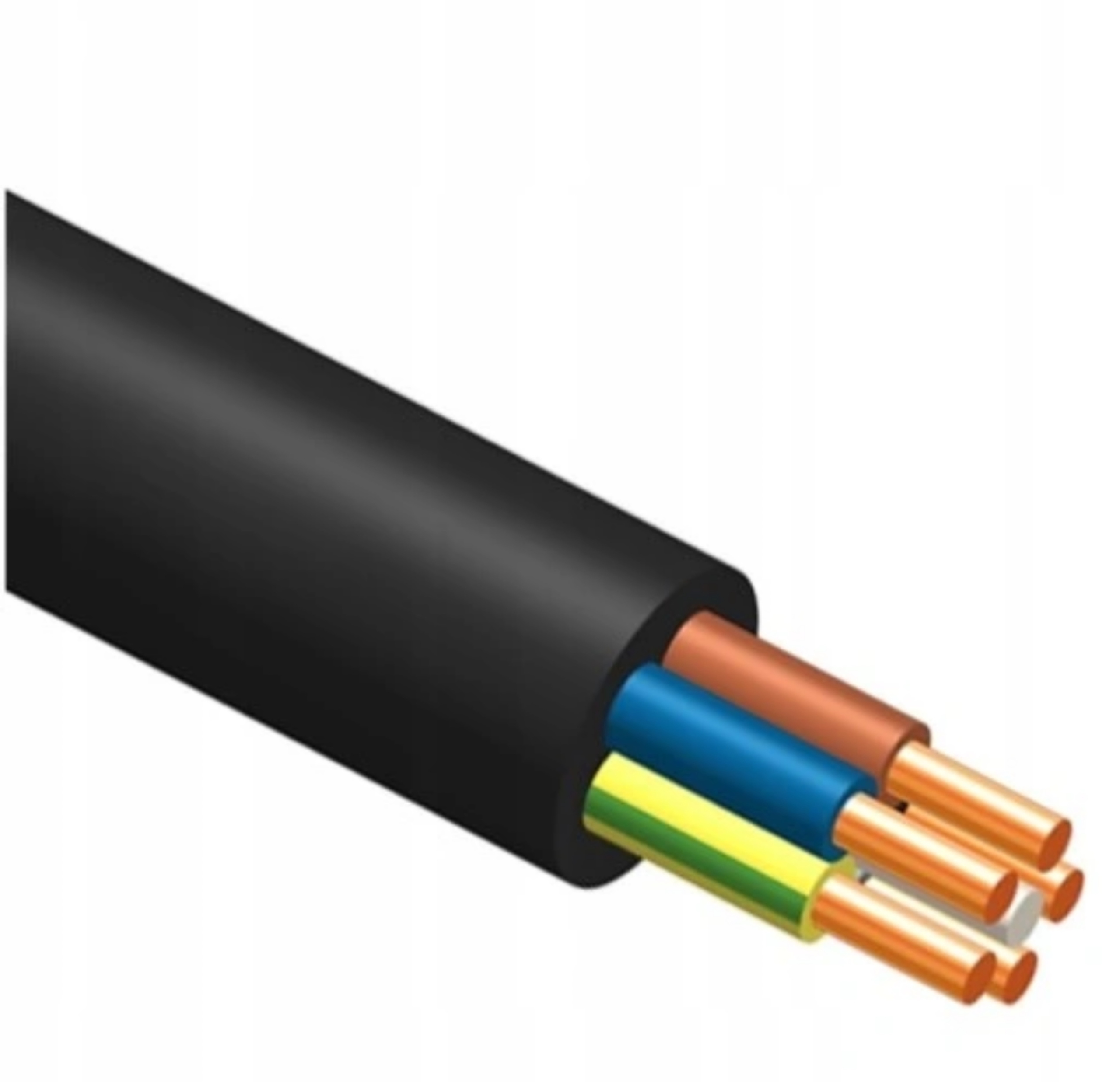 PRZEWÓD 5x6mm2 KABEL YKY 5x6 DRUT 6mm2 ZIEMNY CZARNY NKT 70 m | Gdańsk ...