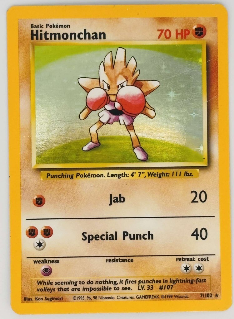Hitmonchan 7/102 Base Set. Karta Pokemon Holo | Kraków | Kup teraz na ...